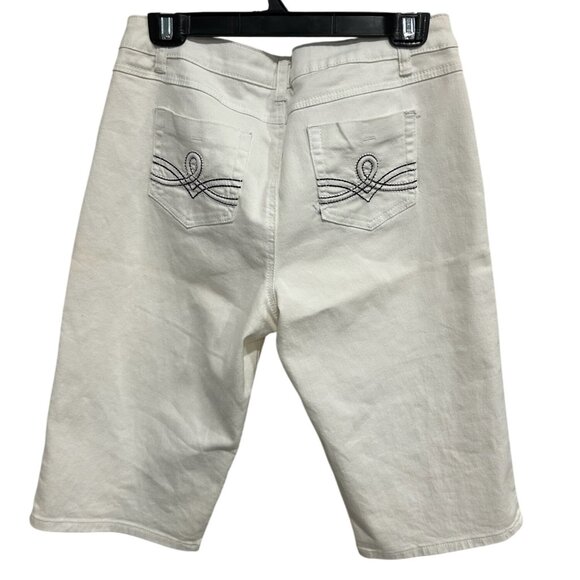 Baccini | Pants & Jumpsuits | Baccini Womens White Denim Casual Bermuda ...